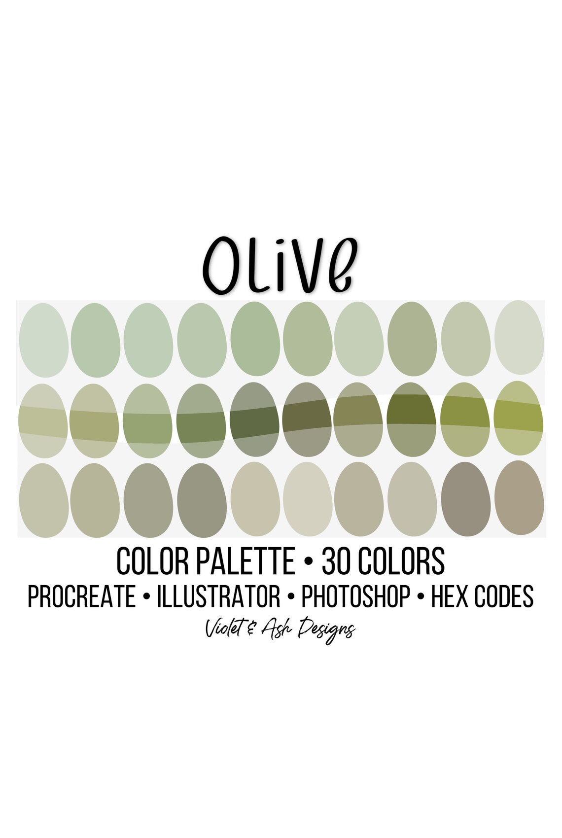 Olive Procreate Palette - Color Chart | iPad Procreate | Digital ...