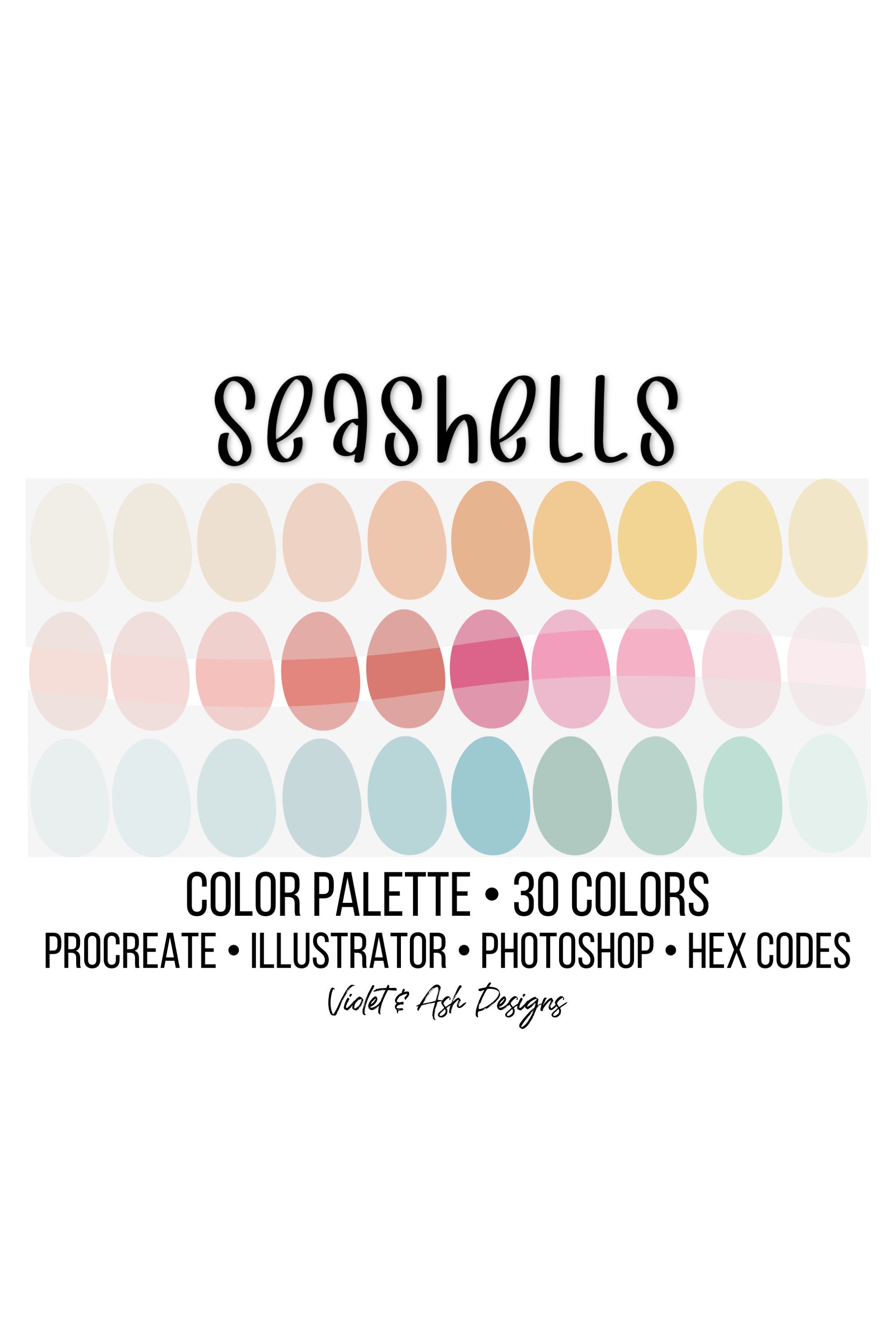 Seashells Procreate Palette Color Chart Summer Procreate iPad Procreate ... Seashells Procreate Palette Color Chart Summer Procreate iPad Procreate ...