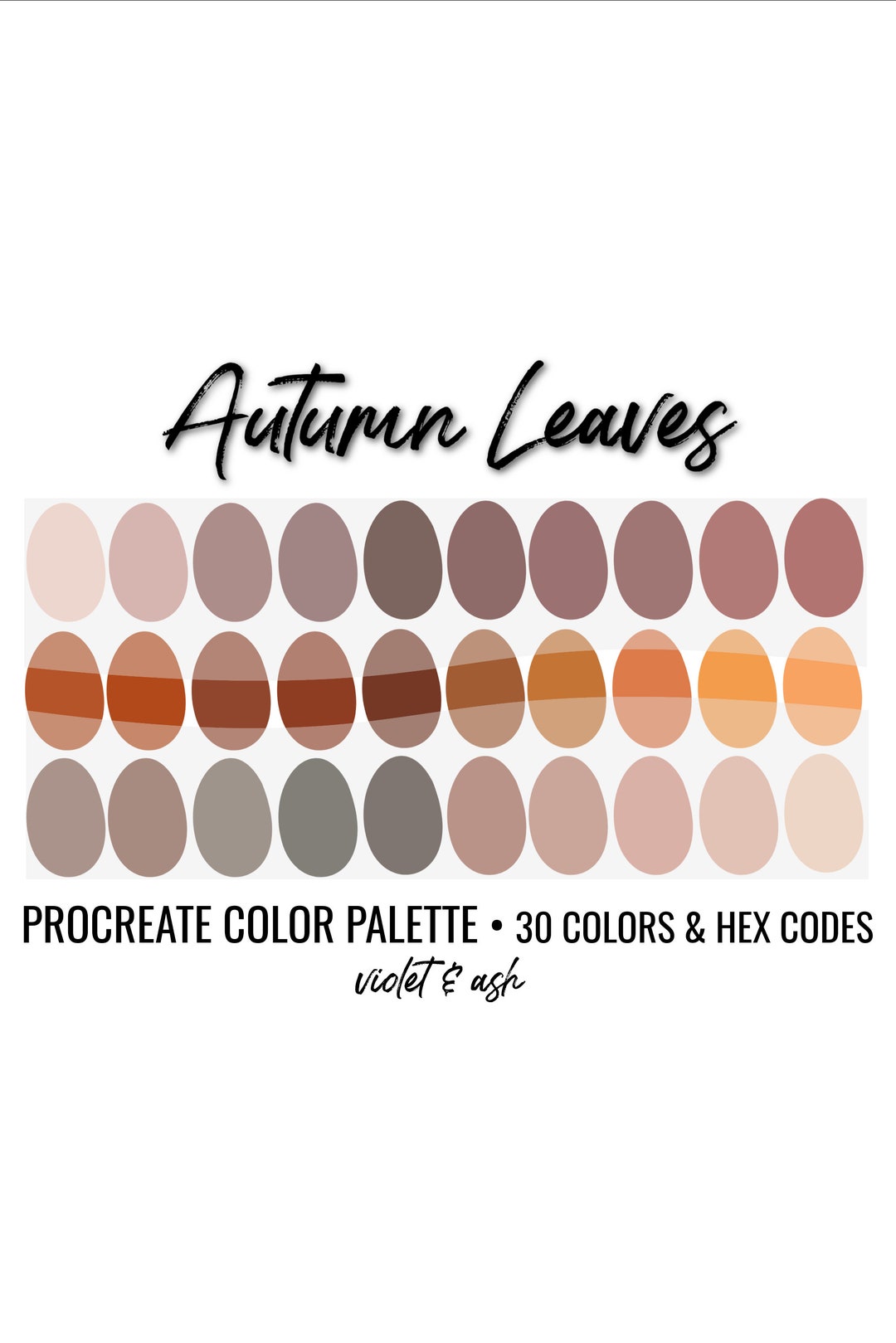 Autumn Leaves Procreate Palette Color Chart Fall Procreate - Etsy