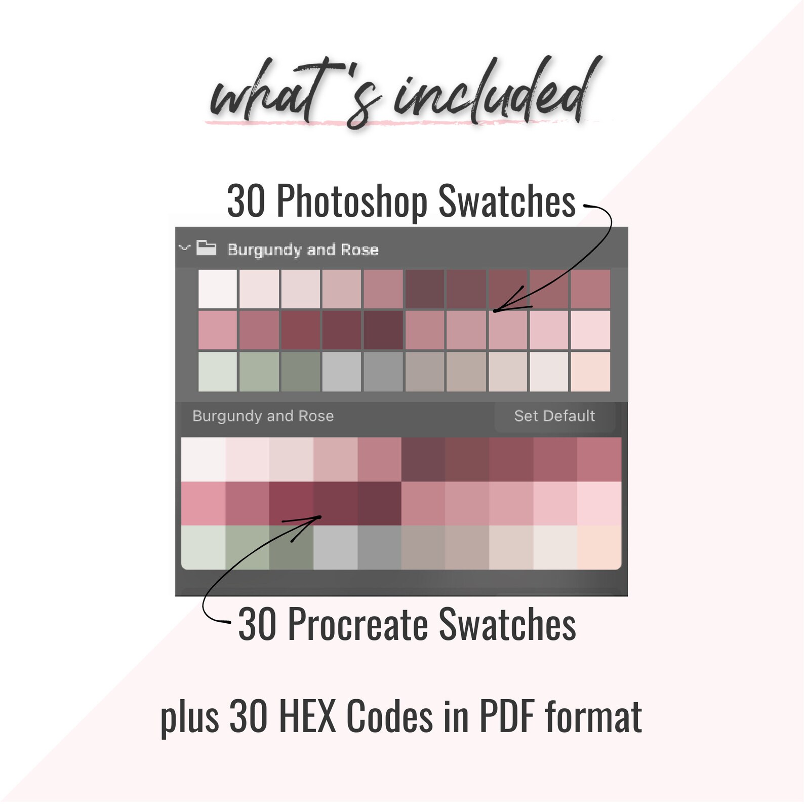 Burgundy and Rose Procreate Palette Color Chart Procreate | Etsy