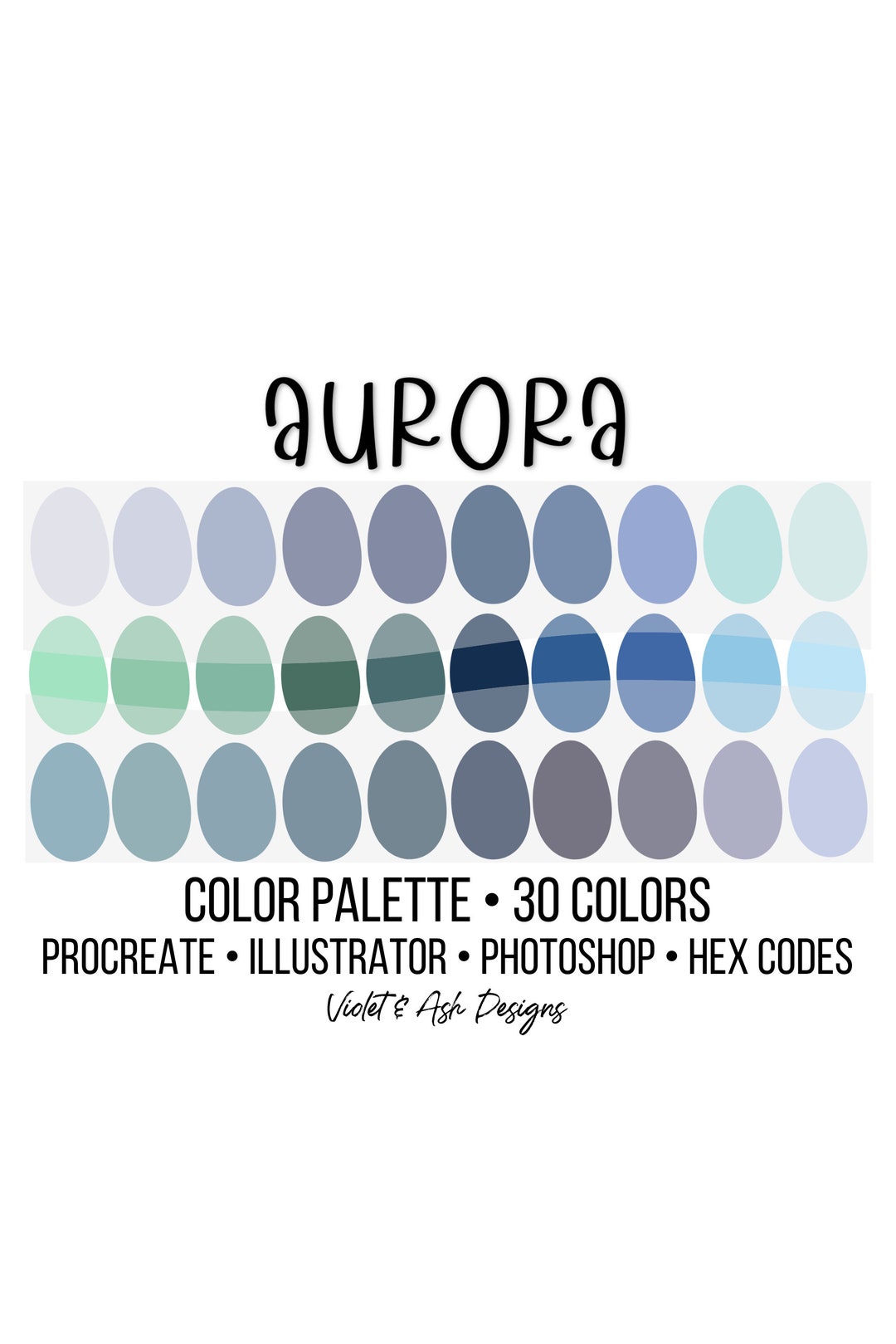 Aurora Sky Procreate Palette Color Chart Photoshop Swatches Ipad