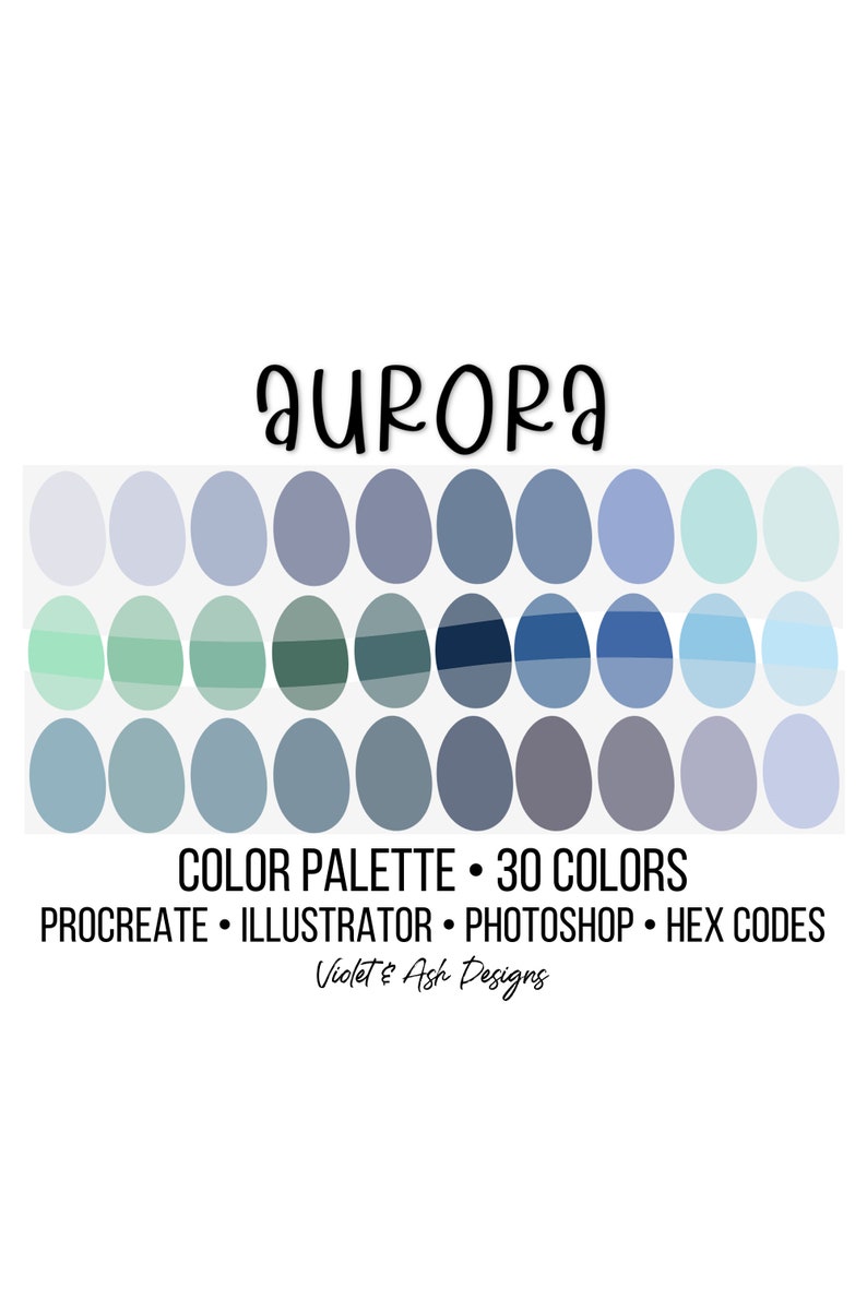 AURORA Sky Procreate Palette - Color Chart | Photoshop Swatches | iPad ...