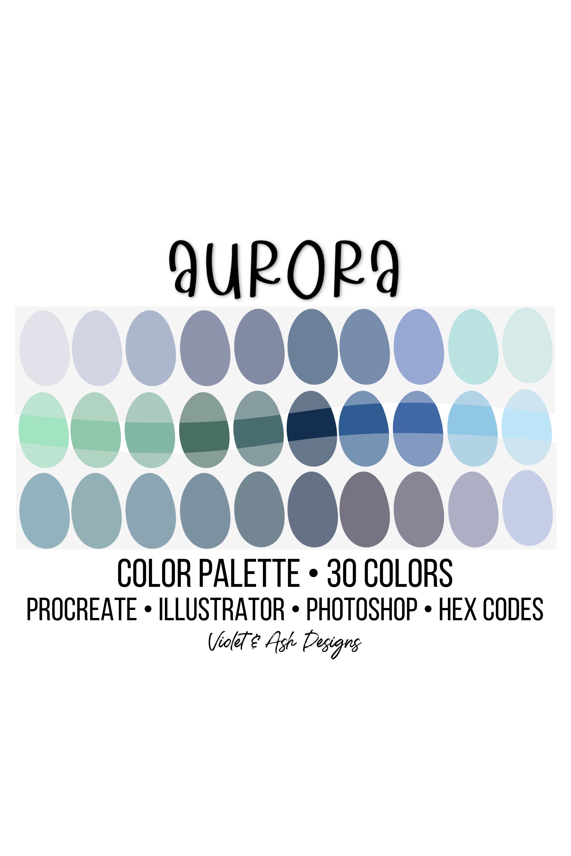 Aurora Sky Procreate Palette Color Chart Photoshop Swatches Ipad