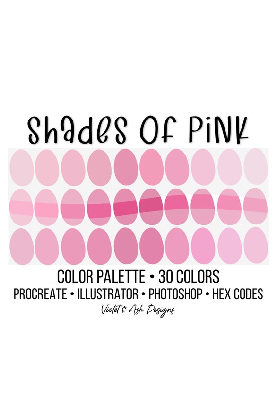 Shades Of Pink Color Chart