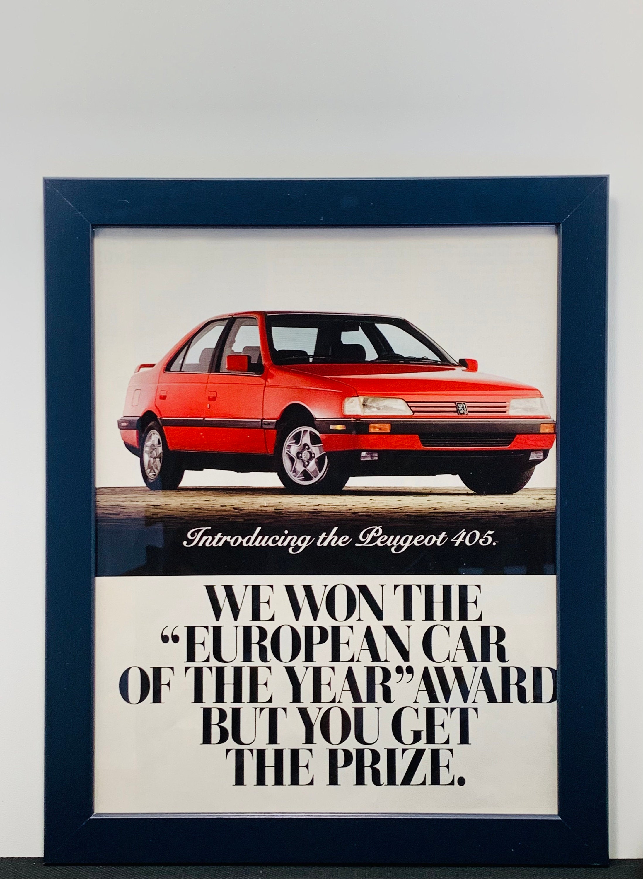 Framed Vintage 80s French Car Advertisement Ad Peugeot 405 MI - Etsy