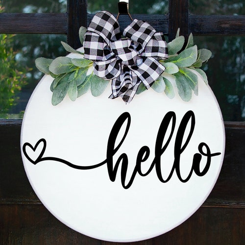 Welcome Sign SVG Welcome Svg Hello Svg Round Wood Sign SVG - Etsy Canada