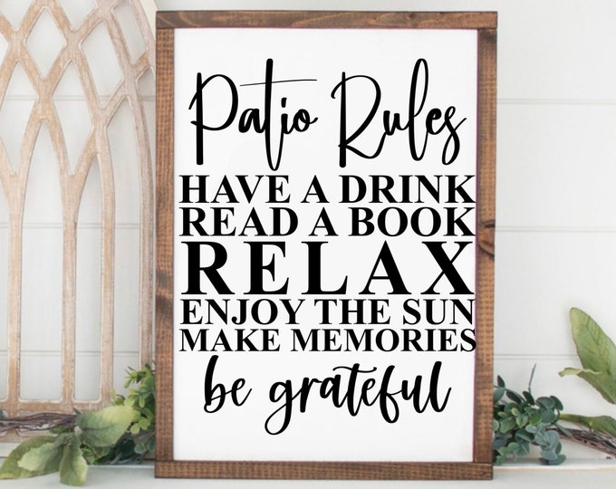 Welcome Patio Rules Digital Cut File Svg, Dxf, Png & Eps - Etsy Canada