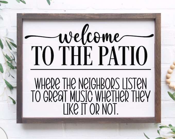 Welcome to the Balcony Svg, Deck Sign Svg, Farmhouse Sign Svg, Door ...