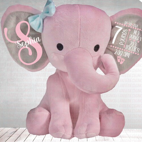 Elephant Birth Stats Baby Girl Boy Svg Birth Announcement | Etsy