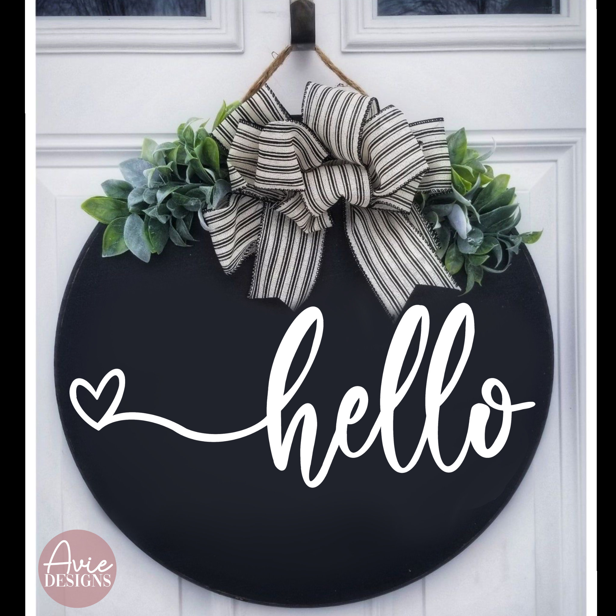 Welcome Sign SVG Welcome Svg Hello Svg Round Wood Sign SVG - Etsy