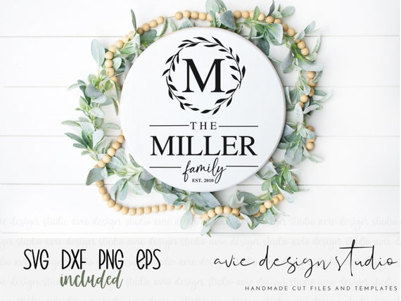 Last Name Monogram Svg Monogram Last Name Svg Custom Sign | Etsy
