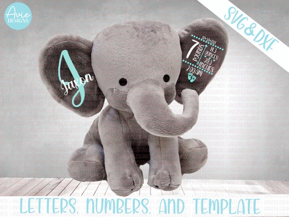 Birth Stat Elephant SVG Baby Boy Svg Birth Announcement SVG | Etsy