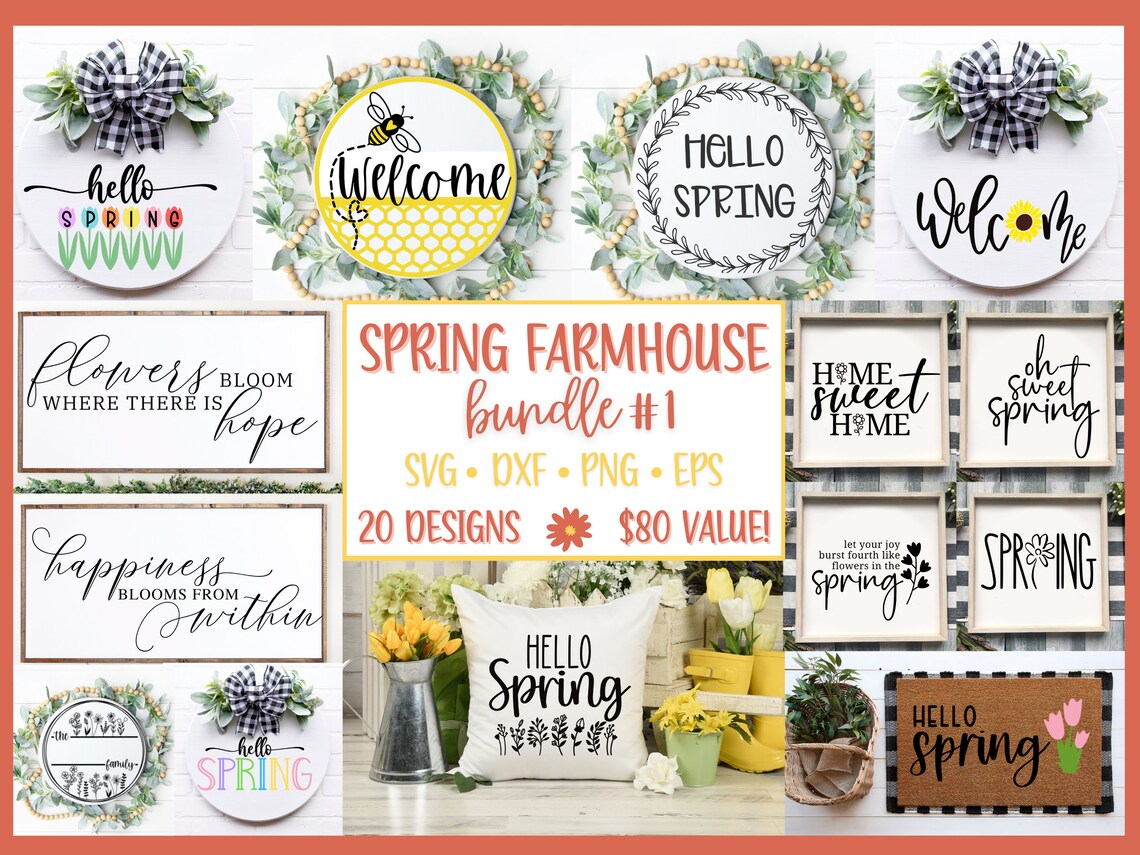 Spring Svg Bundle Farmhouse Svg Bundle Farmhouse Svg Spring - Etsy