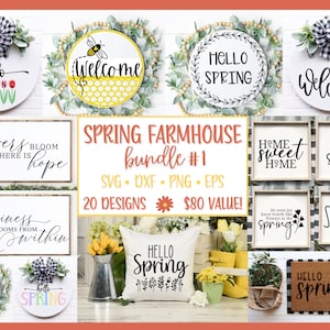 Spring Svg Bundle, Farmhouse Svg Bundle, Farmhouse Svg, Spring Svg ...