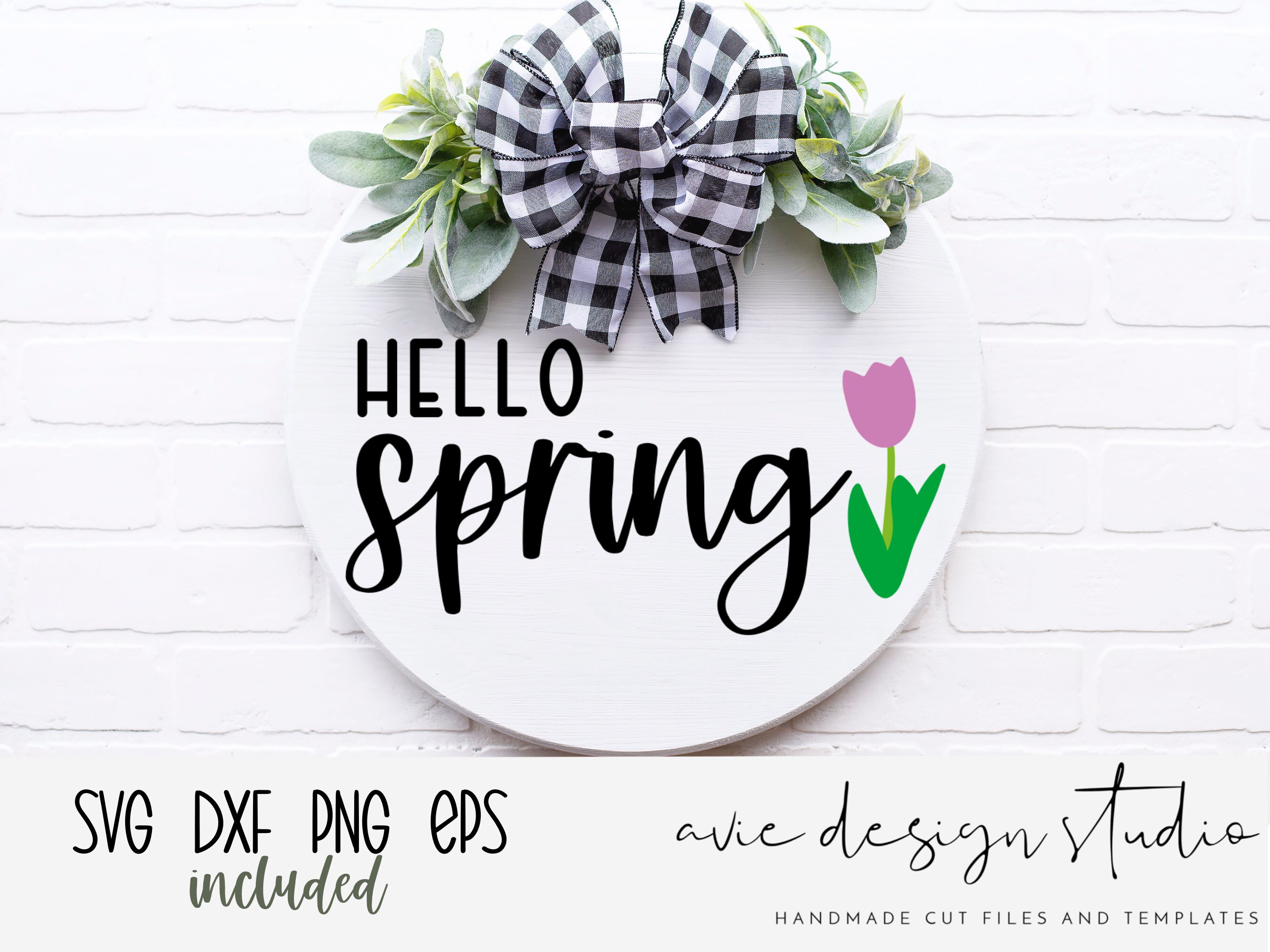 Hello Spring Svg Spring Sign Svg Door Hanger Svg Farmhouse - Etsy