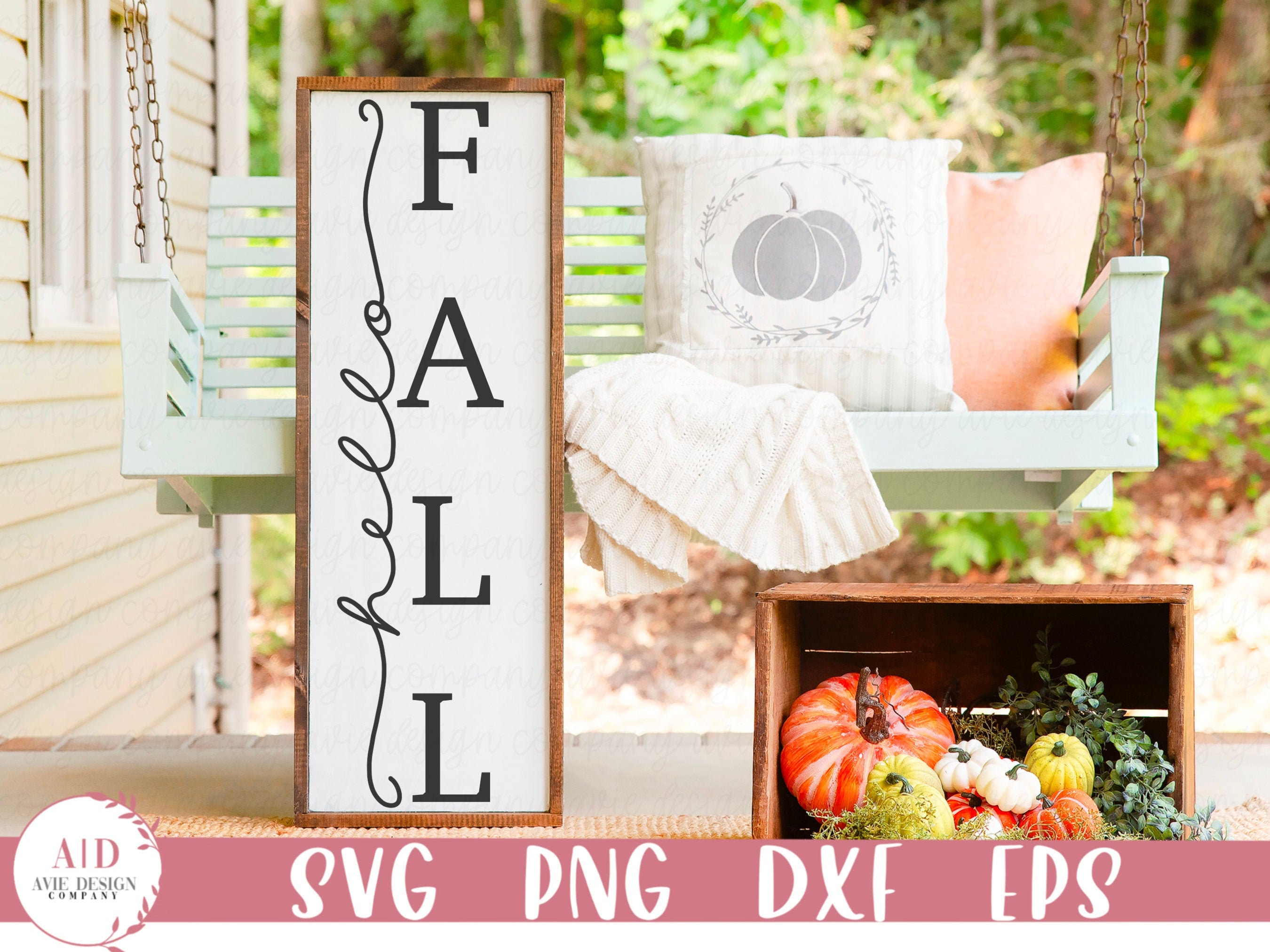Hello Fall Porch Sign SVG Fall Porch SVG Autumn Sign Design | Etsy