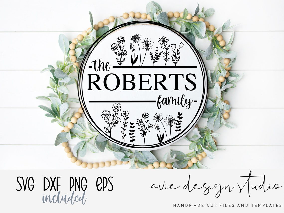 Customizable Round Last Name Bundle Svg, Family Name Svg, Monogram Svg ...