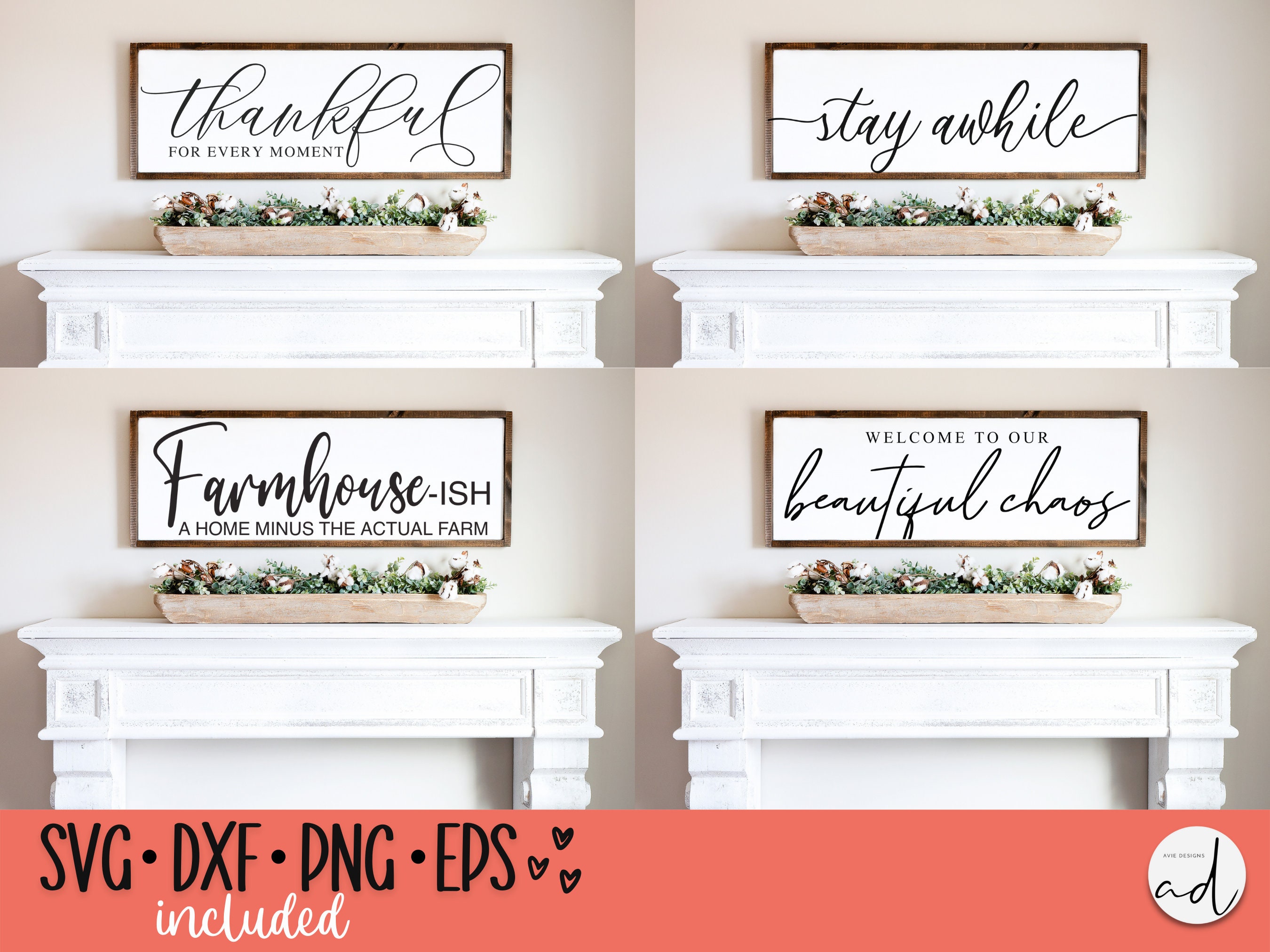 Farmhouse Sign Svg Bundle. Farmhouse Quotes Svg Bundle Family - Etsy