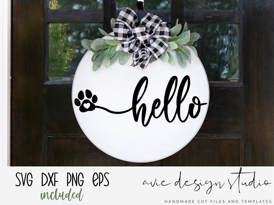 Hello Svg Paw Print Svg Welcome Sign SVG Welcome Svg Hello - Etsy