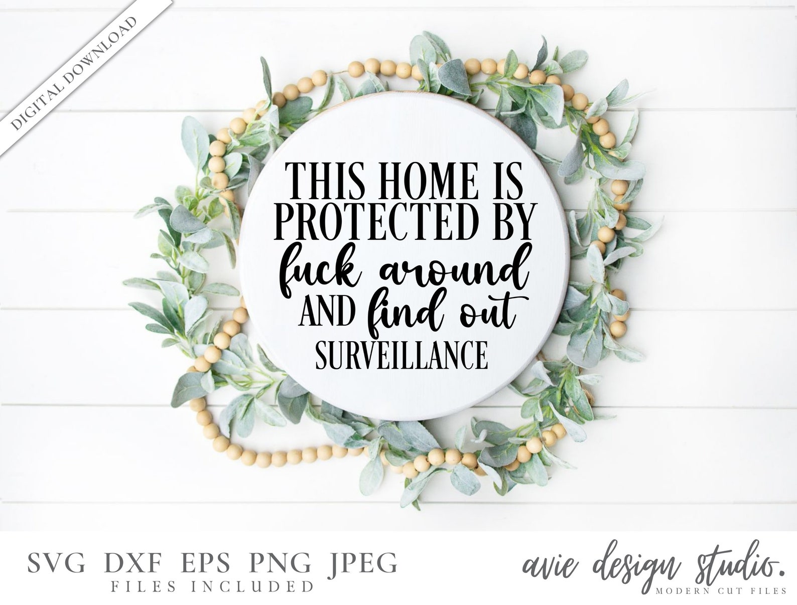 Home Protected by Svg, Surveillance Svg, Farmhouse Sign Svg, Funny Sign ...