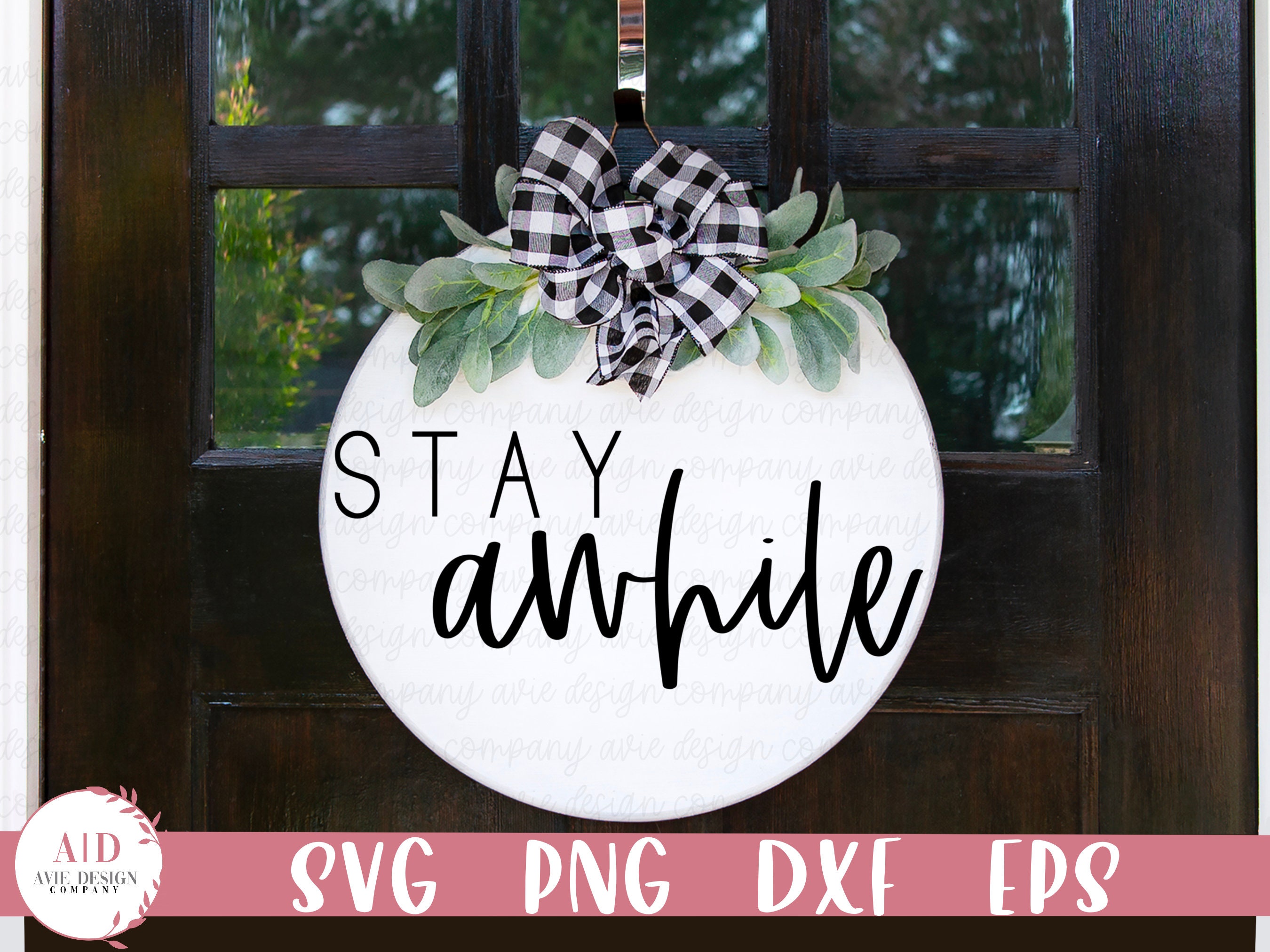 Stay Awhile SVG Welcome SVG Farmhouse Sign svg Round sign | Etsy