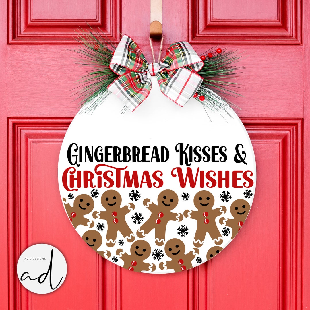 Gingerbread Door Hanger SVG, Gingerbread SVG, Christmas Sign Design ...