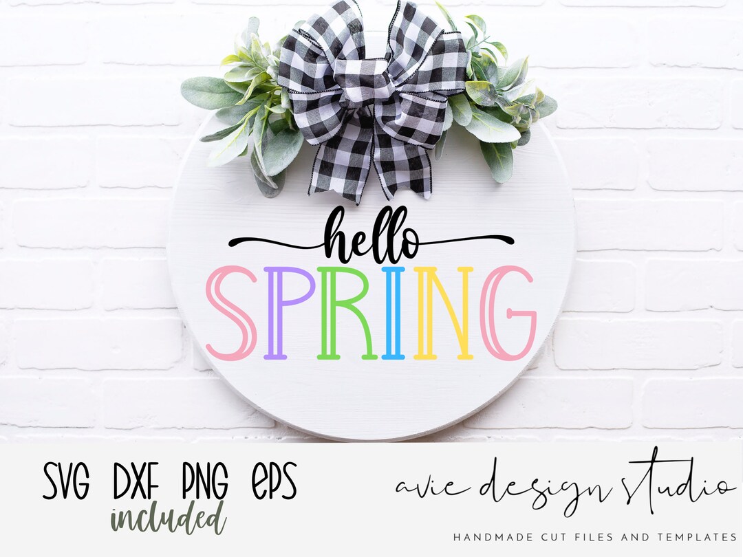 Hello Spring Svg, Spring Sign Svg, Door Hanger Svg, Farmhouse Sign Svg ...
