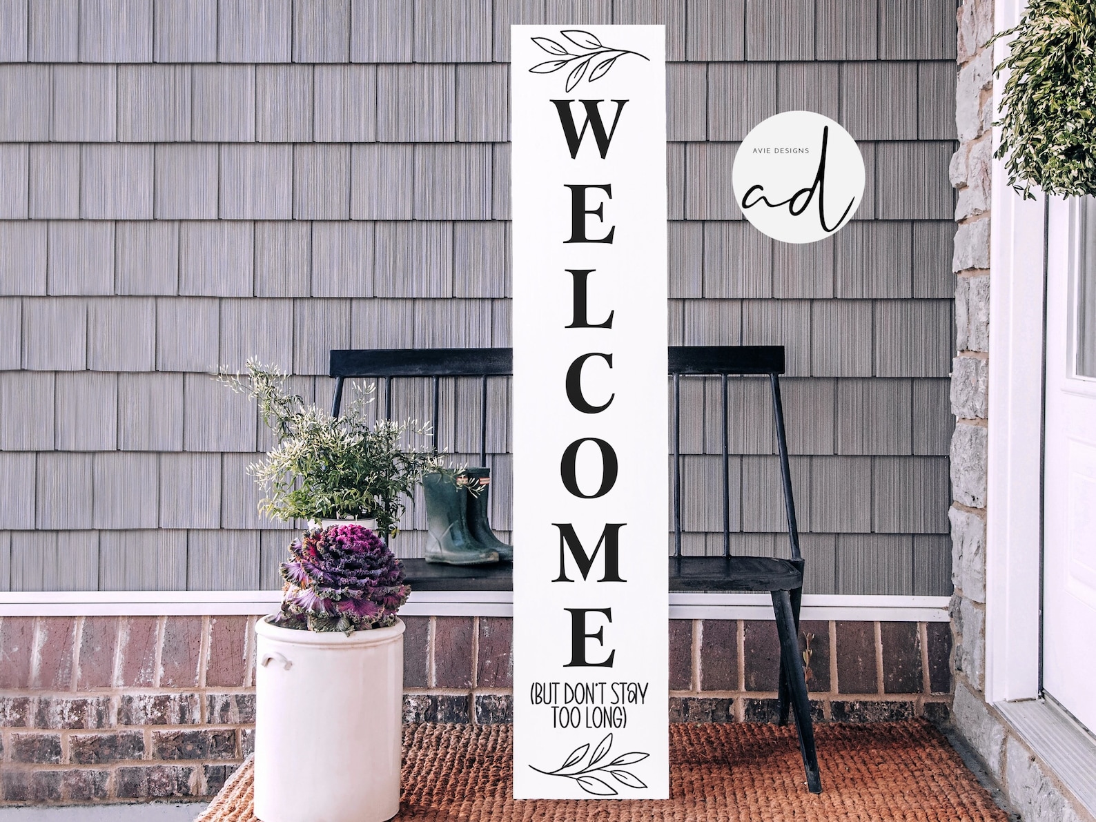 Welcome Svg Vertical Sign Svg Welcome Sign Svg Porch Sign - Etsy