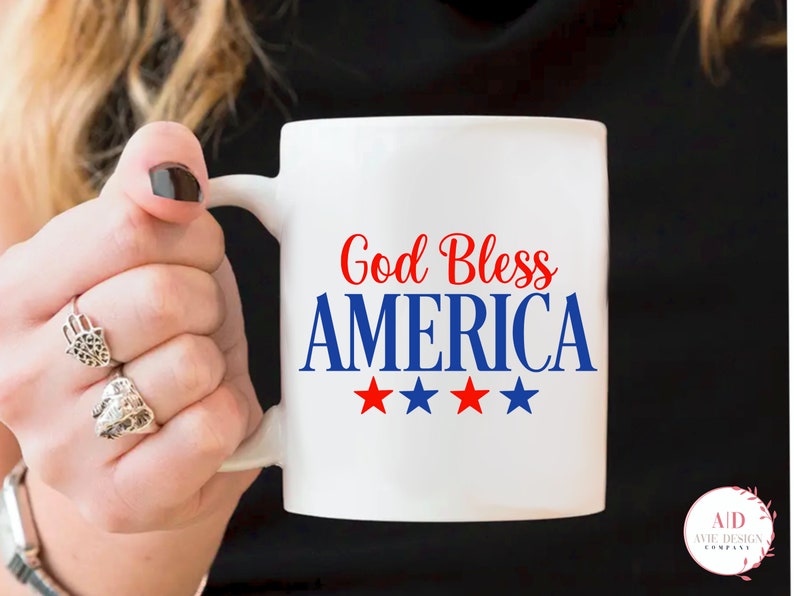 God Bless America Round Sign SVG Round Sign for Door - Etsy