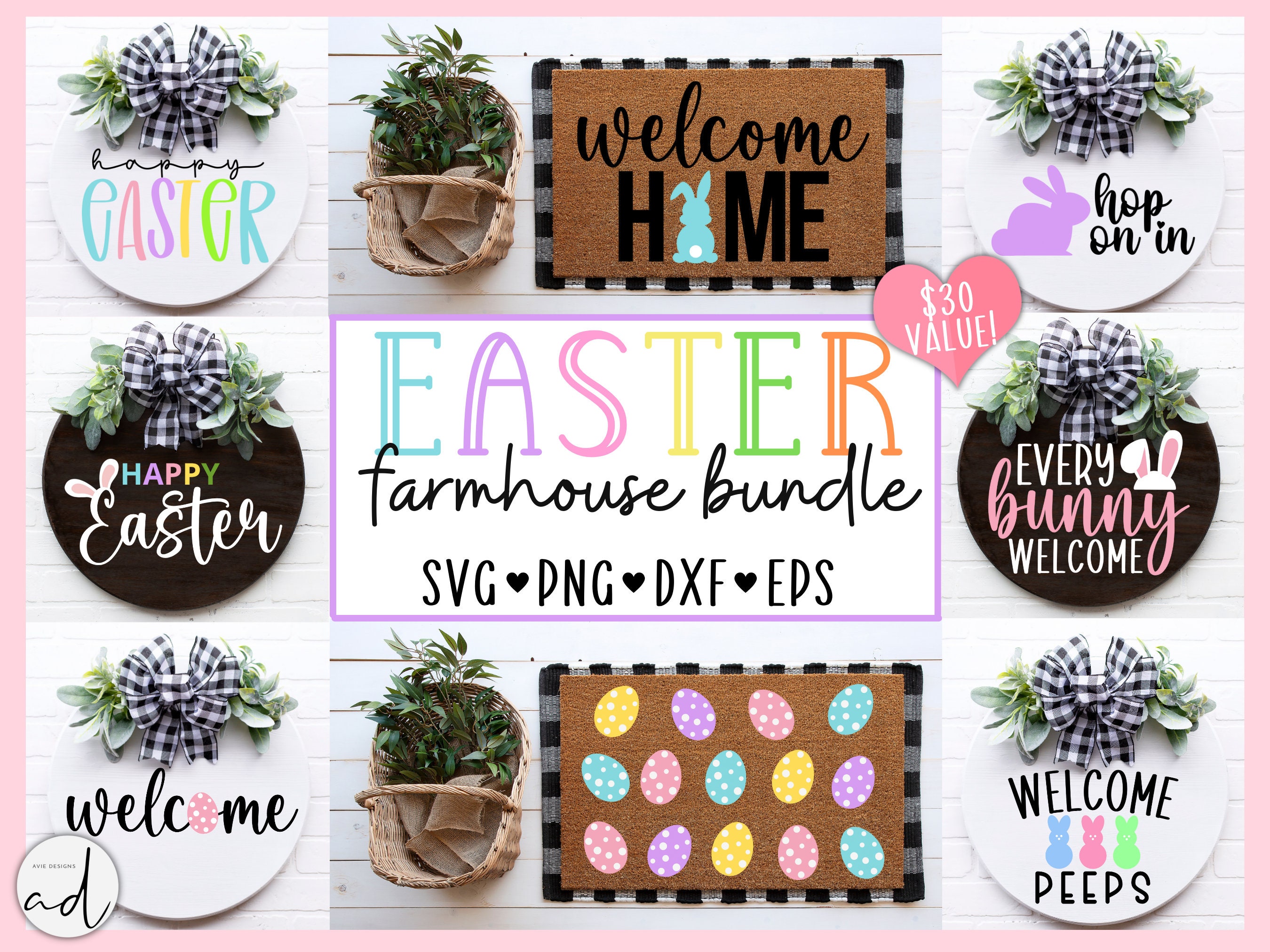 Easter Sign Svg Bundle Easter Farmhouse Svg Farmhouse Svg | Etsy
