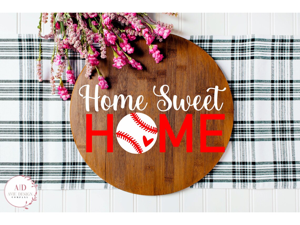 Home Sweet Home Baseball SVG Baseball Cut File Baseball Sign | Etsy