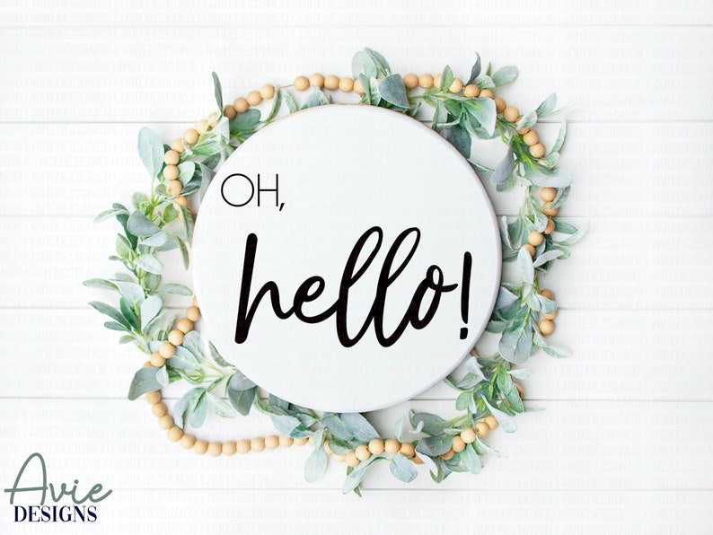 Welcome Sign SVG Welcome Svg Hello Sign Svg Round Wood - Etsy