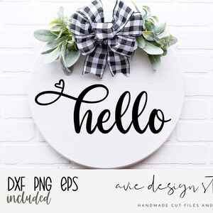 Hello Svg | Hello Sign Svg | Welcome Sign Svg | Farmhouse Round Sign ...