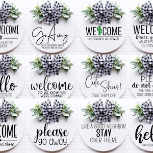 Funny Round Signs SVG Bundle , Round SVG Files, Door Hanger Svg ...