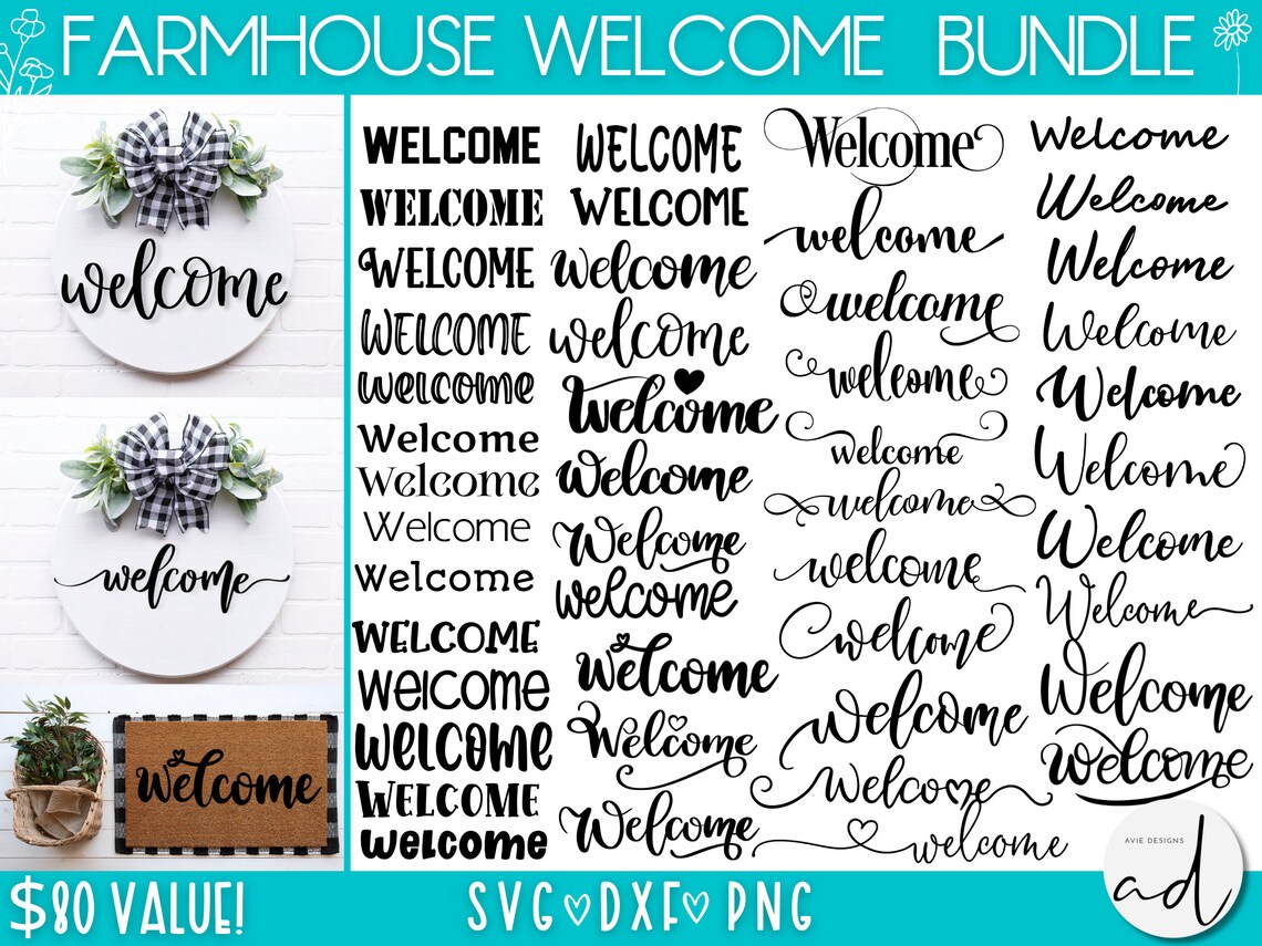 Welcome Svg Bundle | Farmhouse Sign Svg | Welcome Svg | Farmhouse ...