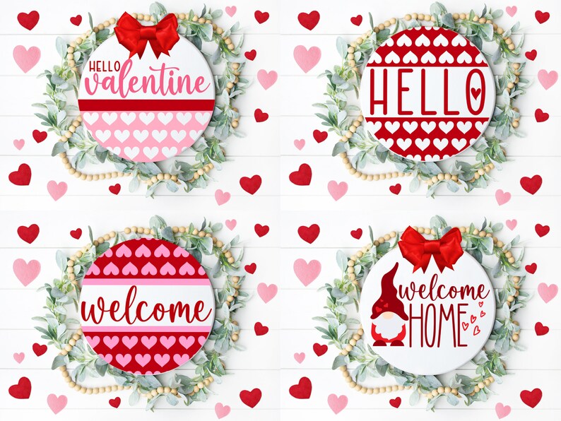 Valentines Day SVG Bundle Valentine Welcome Sign Bundle Door - Etsy