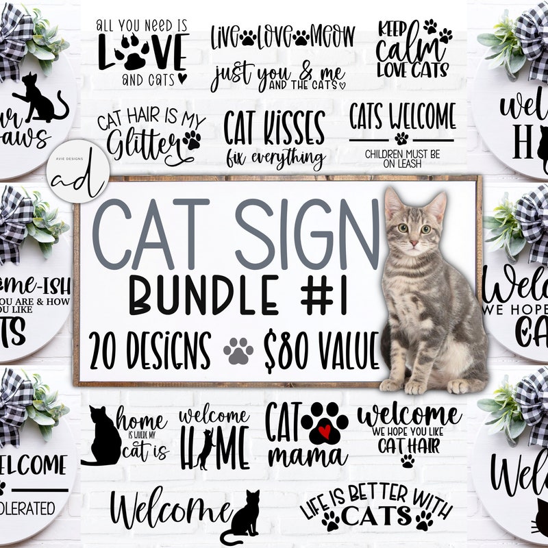 Cat Welcome Sign - Etsy