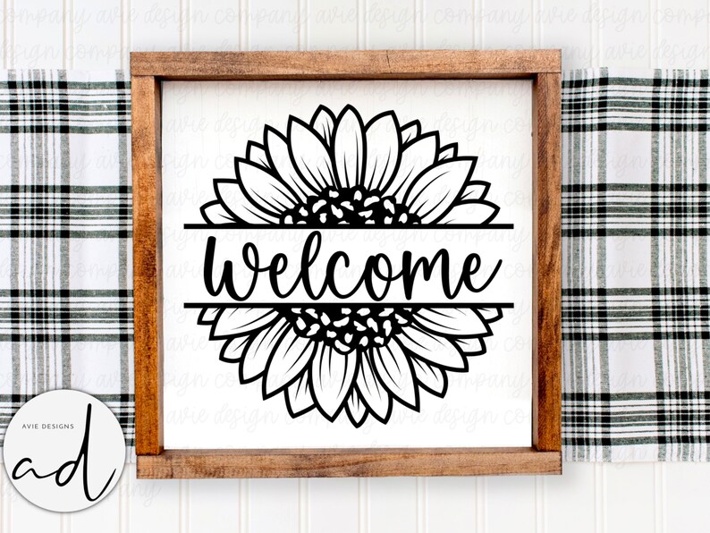 Sunflower Monogram Svg |sunflower Svg | Porch Sign Svg | Farmhouse Sign ...
