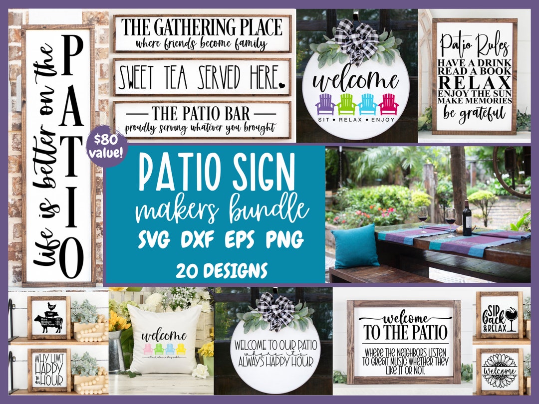 Patio Svg Bundle | Porch Sign Svg | Outdoor Pillow Svg | Patio Svg ...