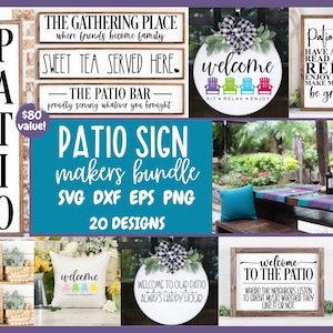 Patio Svg Bundle | Porch Sign Svg | Outdoor Pillow Svg | Patio Svg ...