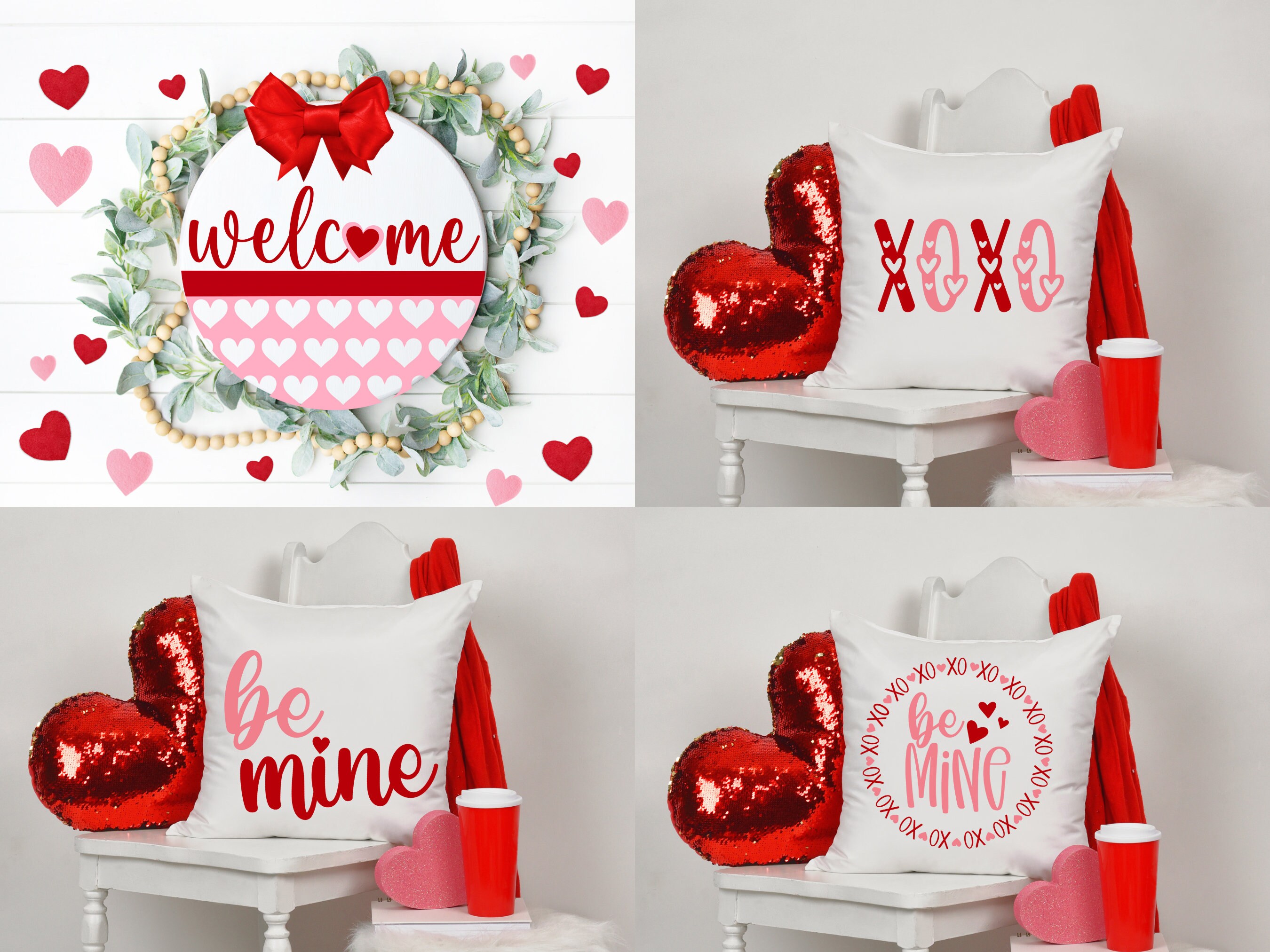 Valentines Day SVG Bundle Valentine Welcome Sign Bundle Door - Etsy