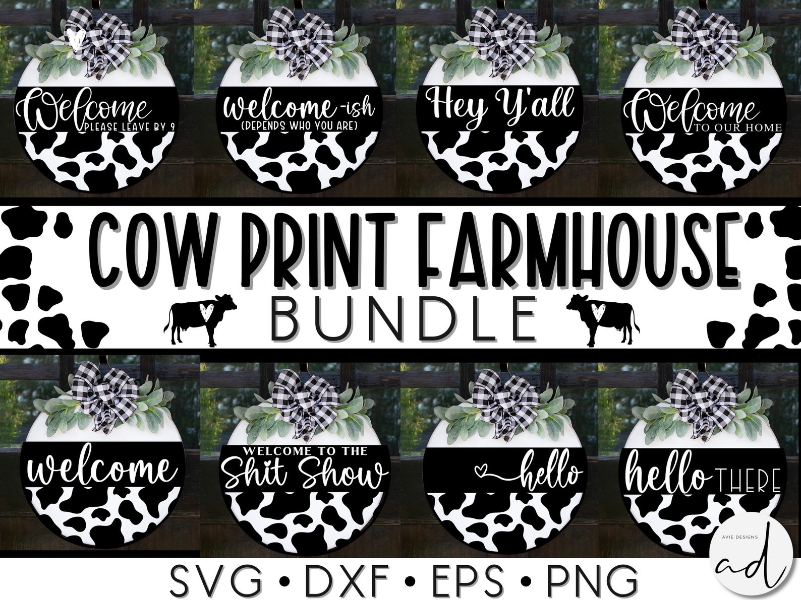 Cow Print Svg Bundle Cow Svg Cow Farmhouse Svg Door - Etsy