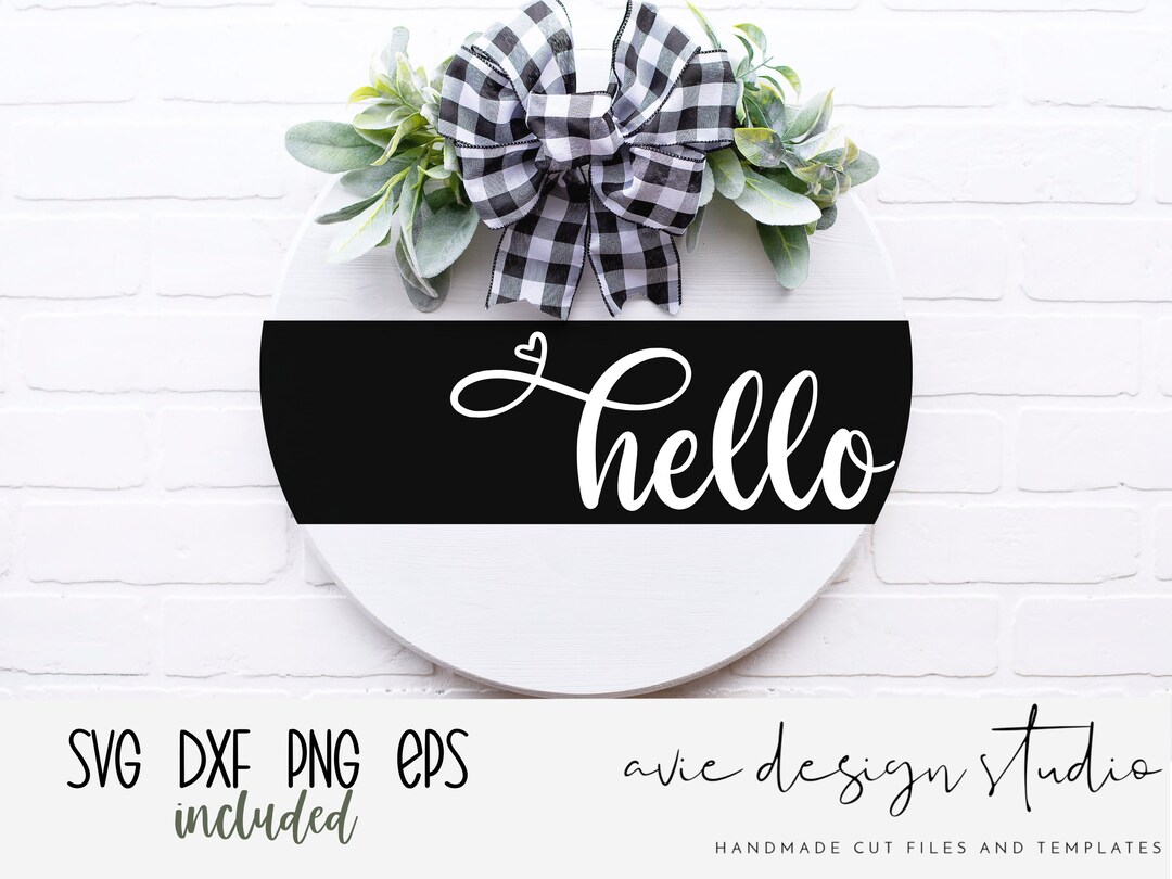 Hello Svg | Hello Sign Svg | Welcome Sign Svg | Farmhouse Round Sign ...