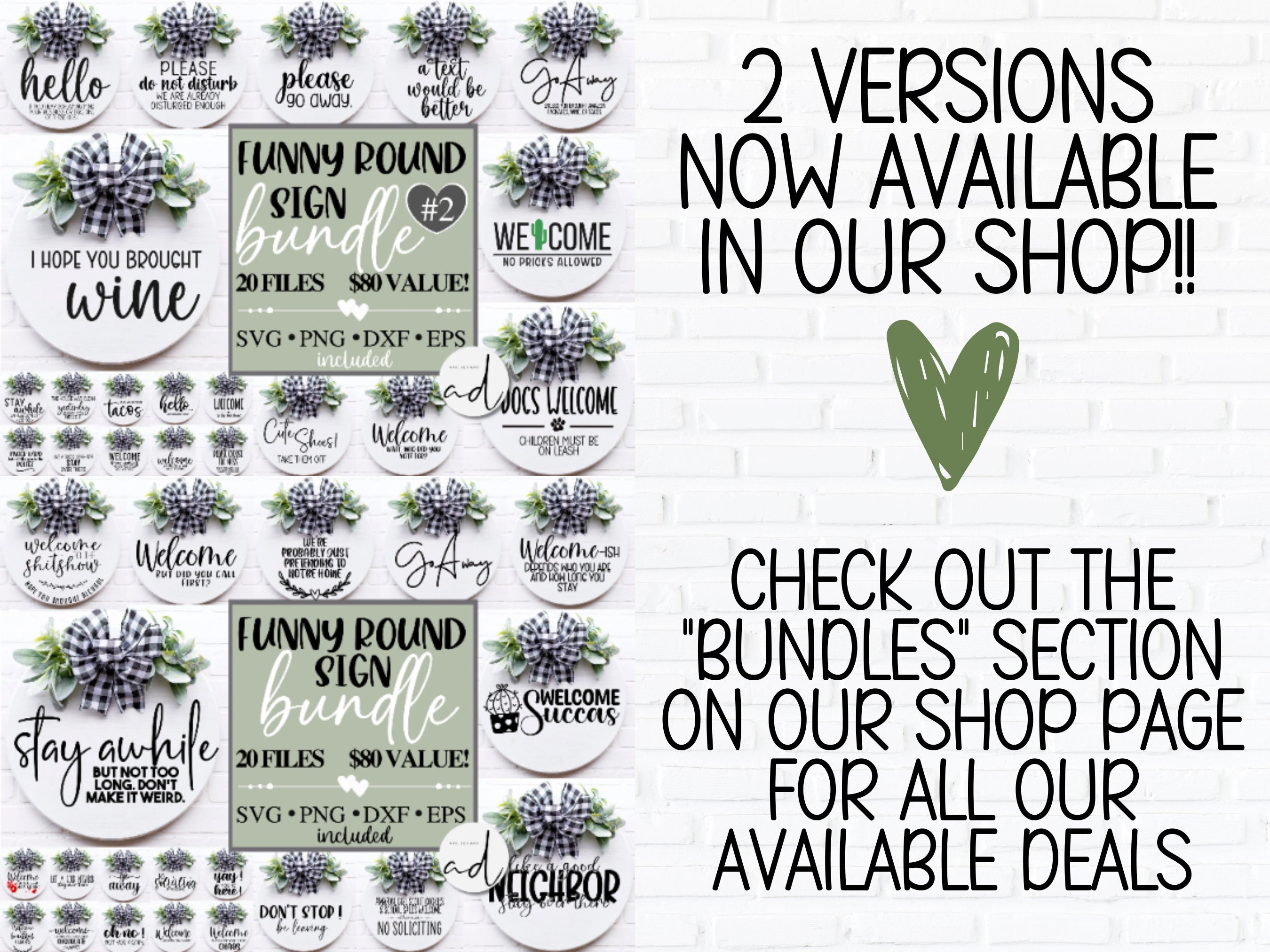 Funny Round Signs SVG Bundle Round SVG Files Door Hanger | Etsy Canada
