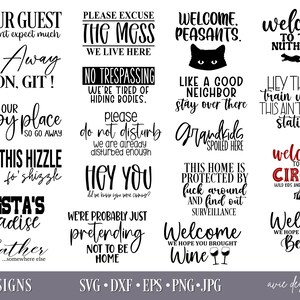 Funny Round Signs SVG Bundle , Round SVG Files, Door Hanger Svg ...