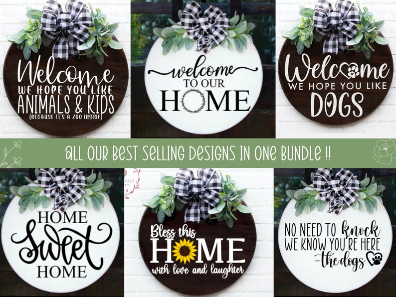 Welcome Sign Svg Bundle | Farmhouse Round Sign Svg | Farmhouse Welcome ...