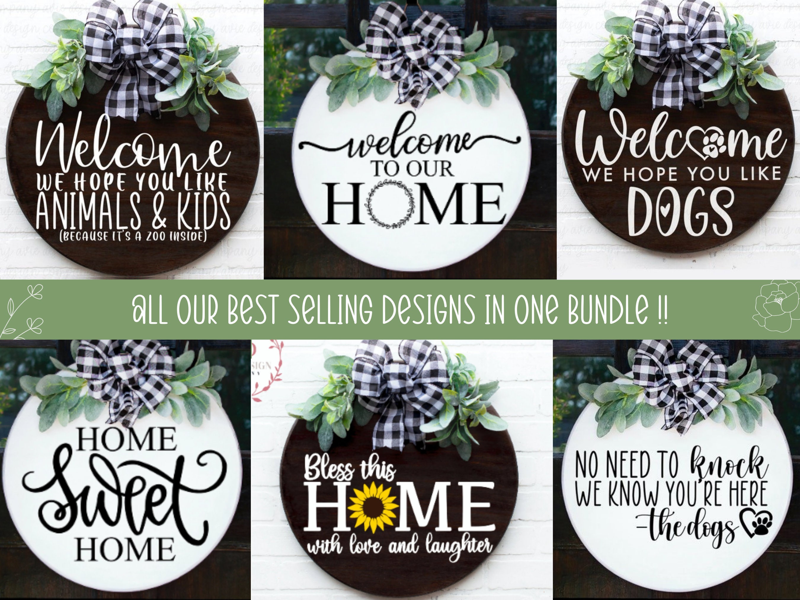 Welcome Sign Svg Bundle Farmhouse Round Sign Svg Farmhouse - Etsy Canada