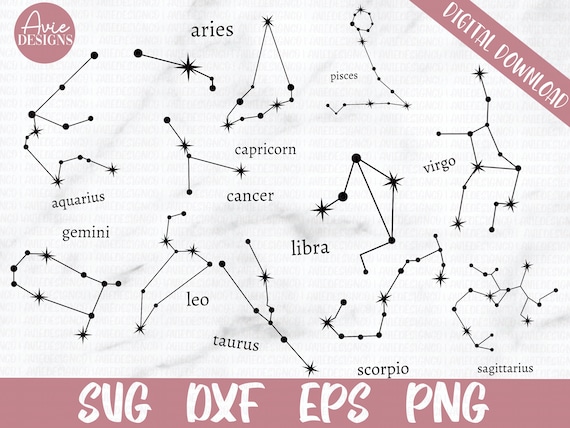 Star Zodiac Constellation Svg Png Zodiac Svg Horoscope Svg - Etsy Canada