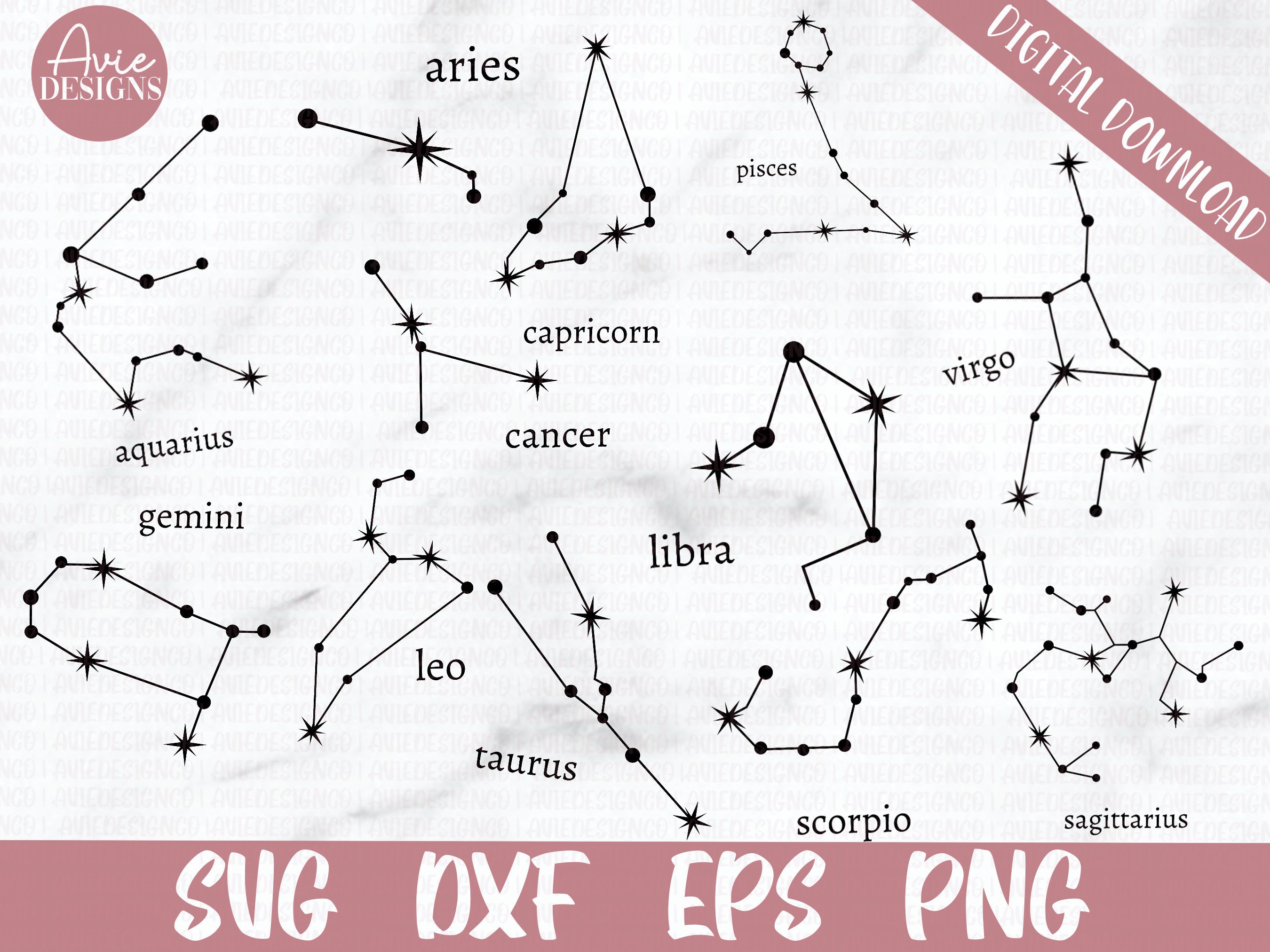 Zodiac constellations svg - Horoscopeaz.com
