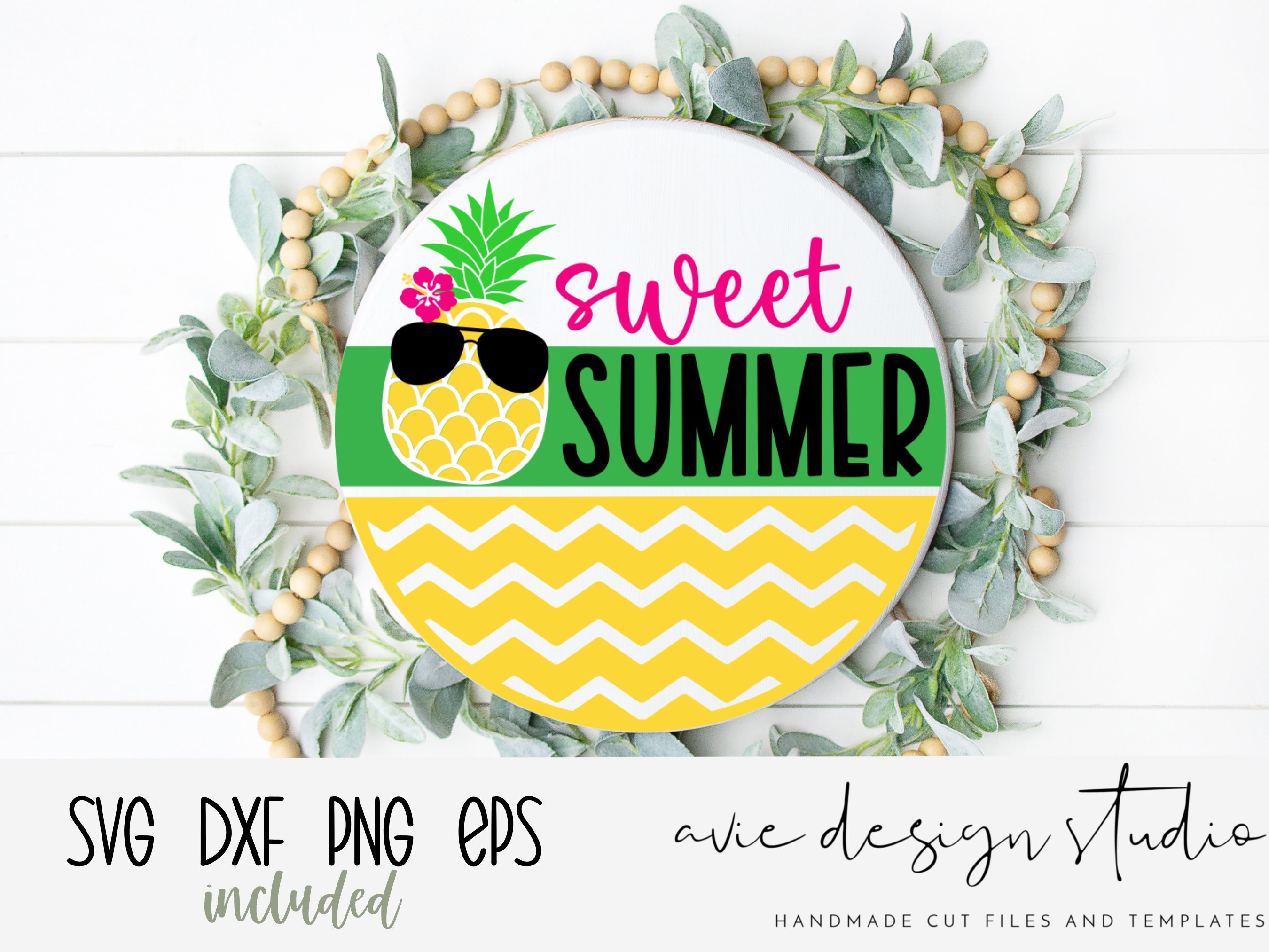 Summer Round Sign Bundle | Round Door Hanger Svg | Summer Sign Svg ...